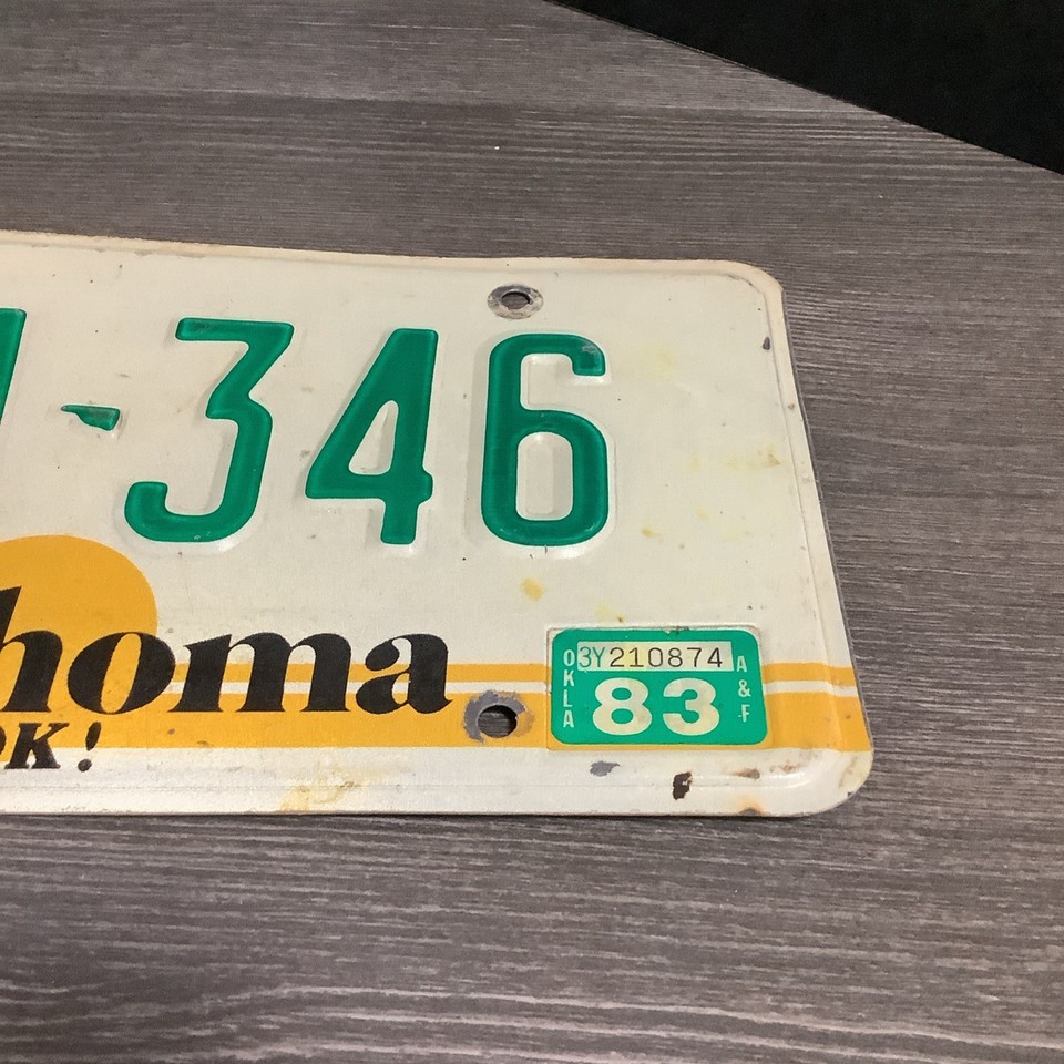 Vintage Oklahoma Is OK License Plate 1980’s Sunrise Design | eBay