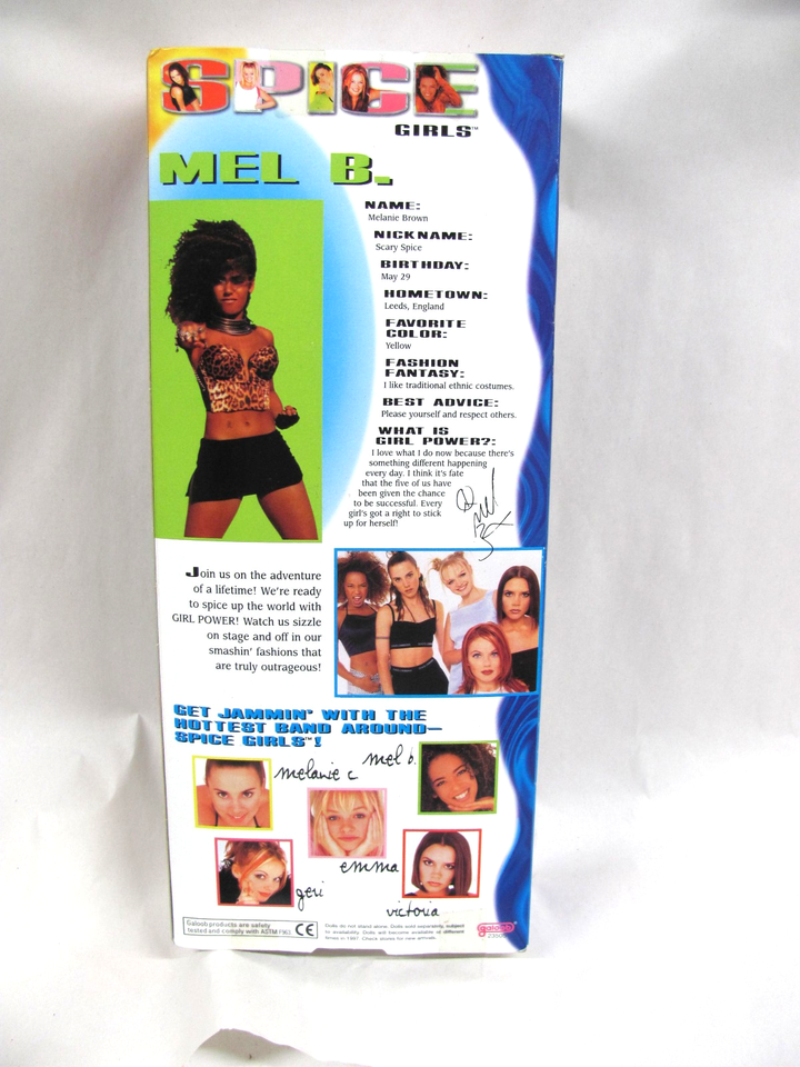 VINTAGE 1997 SPICE GIRLS MEL B Girl Power New In Box Galoob Collectible ...