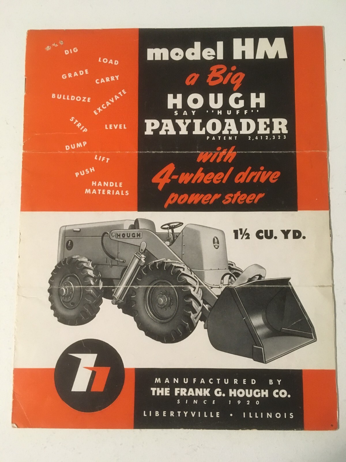 Hough HM Payloader Front End Loader Brochure 1947 original vintage 8 ...