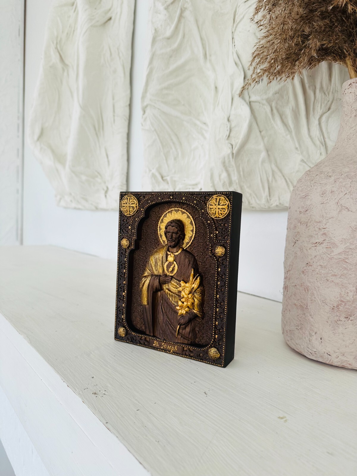 Modern christian catolic home decor Saint Joseph personalized gift | eBay