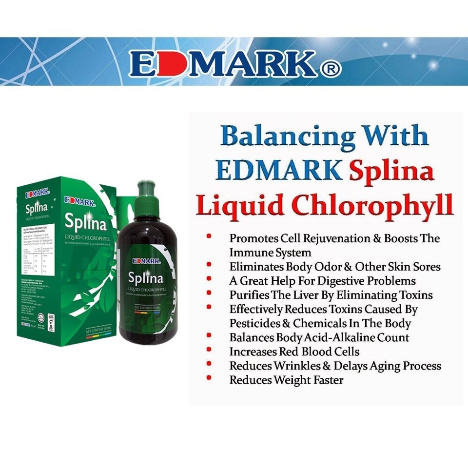 Edmark Splina Chlorophyll 500ml Body Detox Anti Aging Weight Loss Drink ...