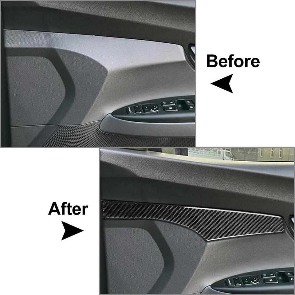 Carbon Fiber Look Interior Door Panel Trim For Hyundai Veloster JS N ...