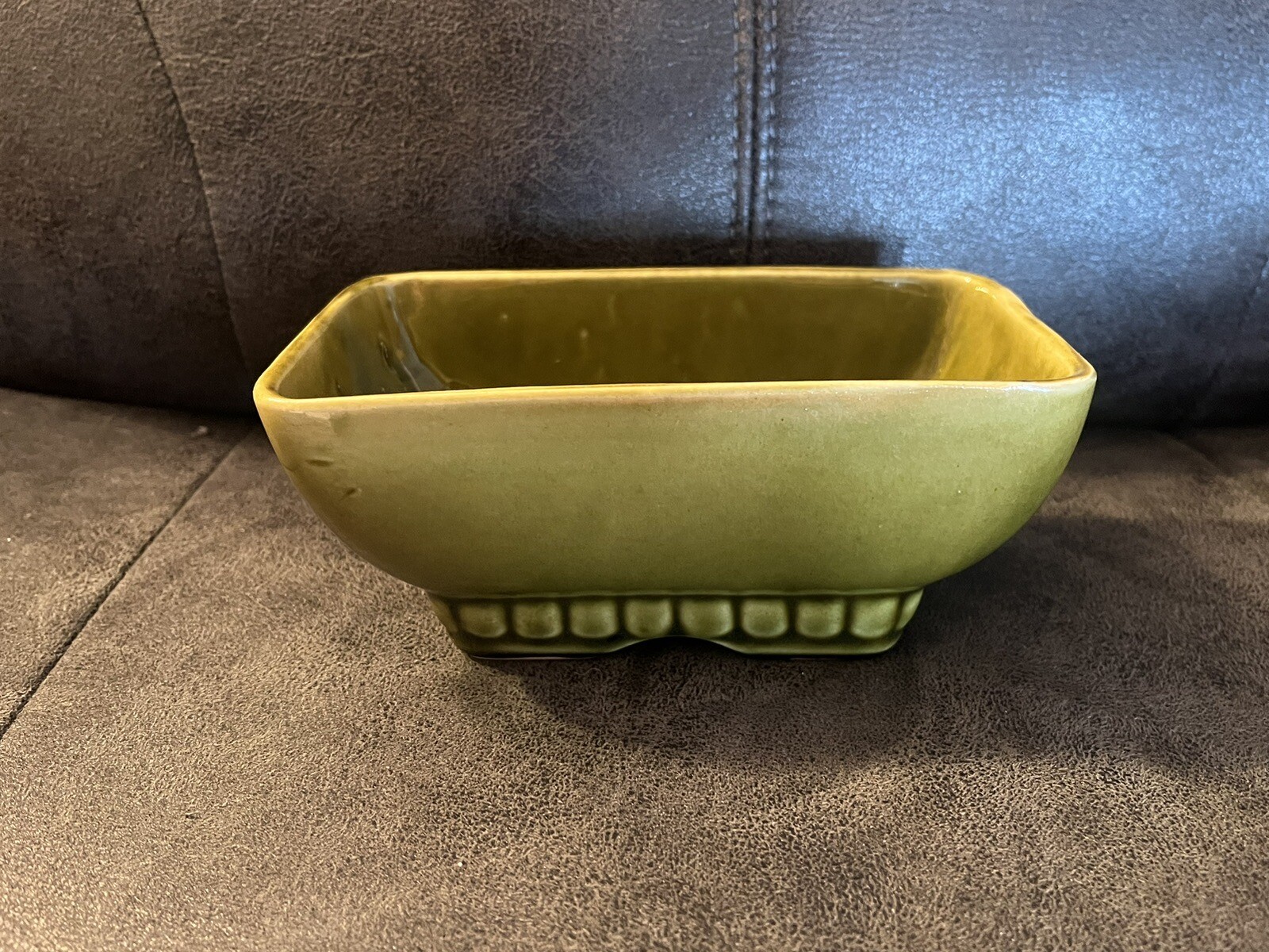 Vintage Olive Green Rectangular Planter USA Pottery #404-6 Size 6 1/4 ...