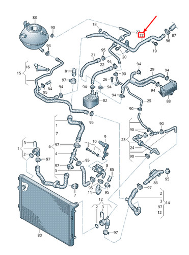NEW VW GOLF VI 5K MK6 ENGINE COOLANT WATER PIPE 03L121065F NO DUTY TO ...