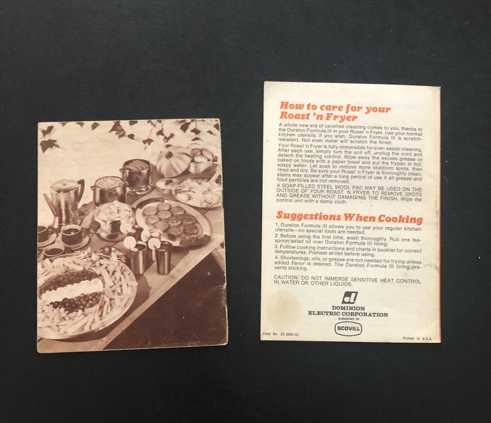 1950s Kitchen Ephemera Recipe Booklets West Bend Dominion Set of 2 ...