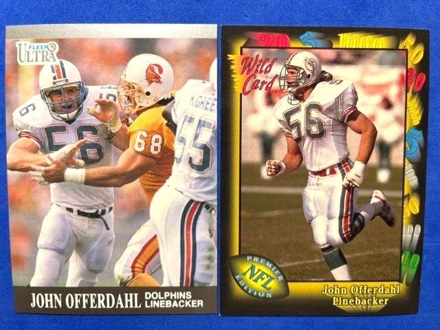 NFL - John Offerdahl 1991 Fleer Ultra & 1991 Wild Card Football ...