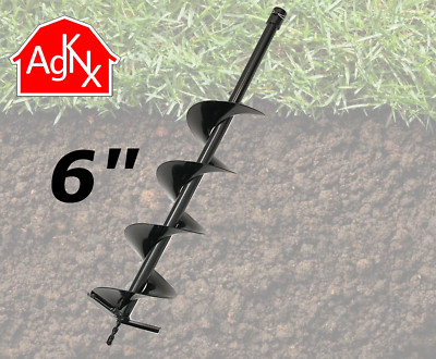 6 inch Daimeter Earth Auger for Hand Held Post Hole Digger w/ 3/4 in ...