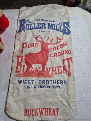 Vintage Evergreen Roller Mills Flour Sack Bag 10 Lb Wiest Brothers ...