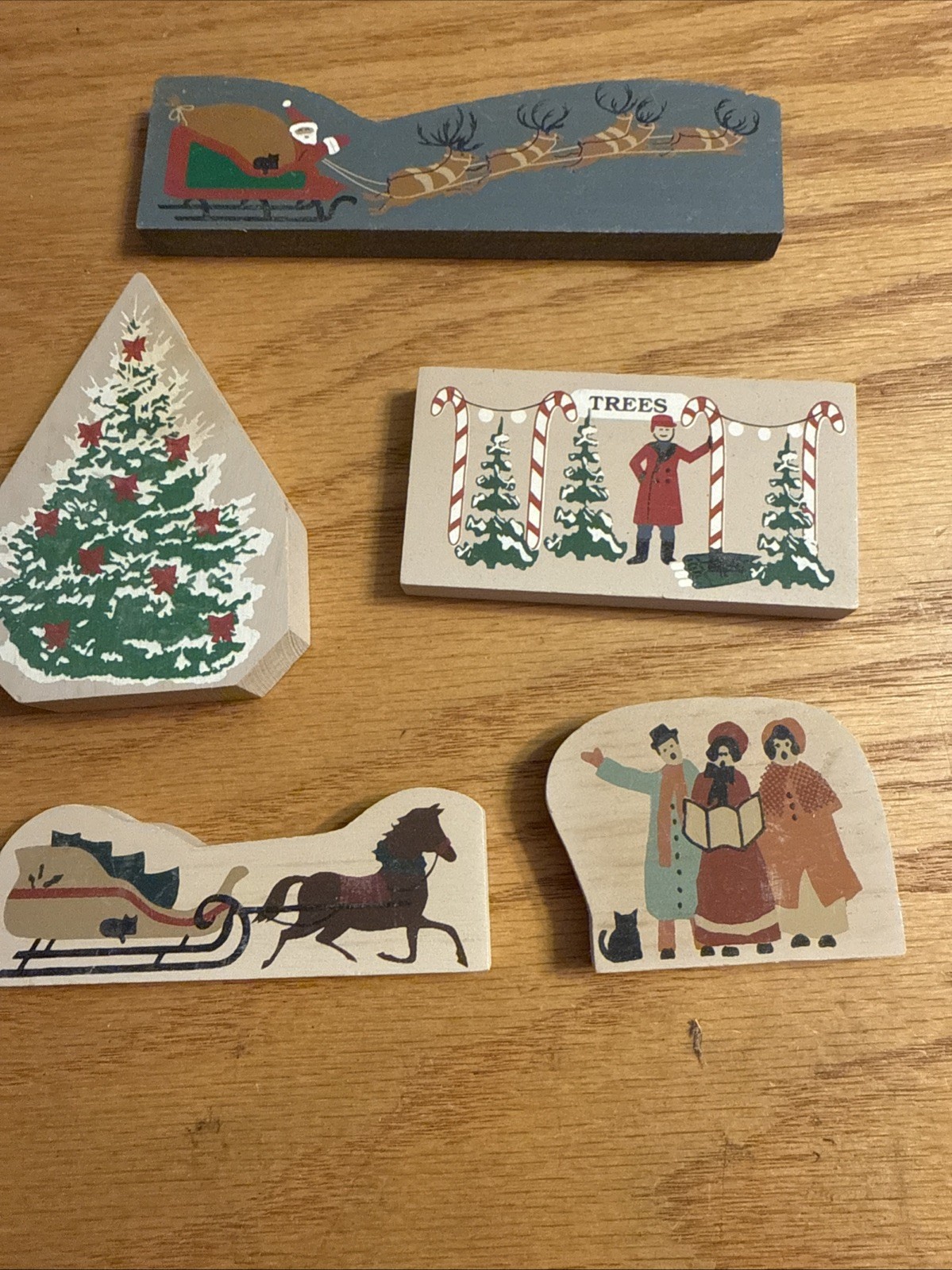 Lot of 5 Cat’s Meow Christmas: Tree, Santa Claus, Tree Sales, Sleigh ...
