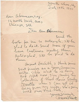 Jesse Stuart Kentucky Author - RARE Autograph Letter Form with Sig ...