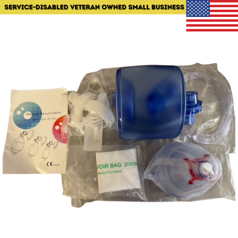 CPR Ambu Bag for Adults w/ 5 piece OPA set (2000ml) NEW In Bag | eBay