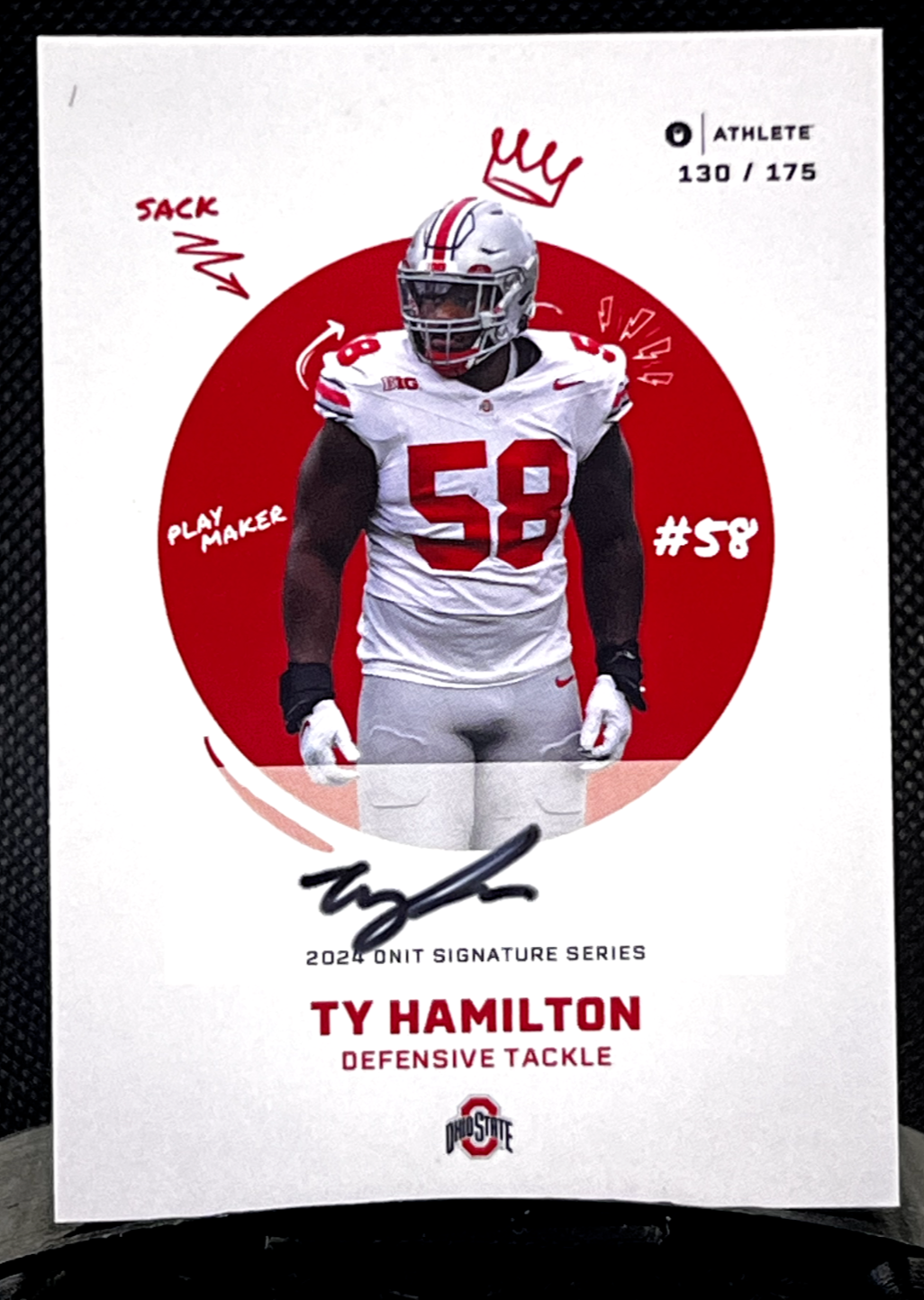 Ty Hamilton 2024 Onit Athlete Ohio State Buckeyes Football White Auto ...