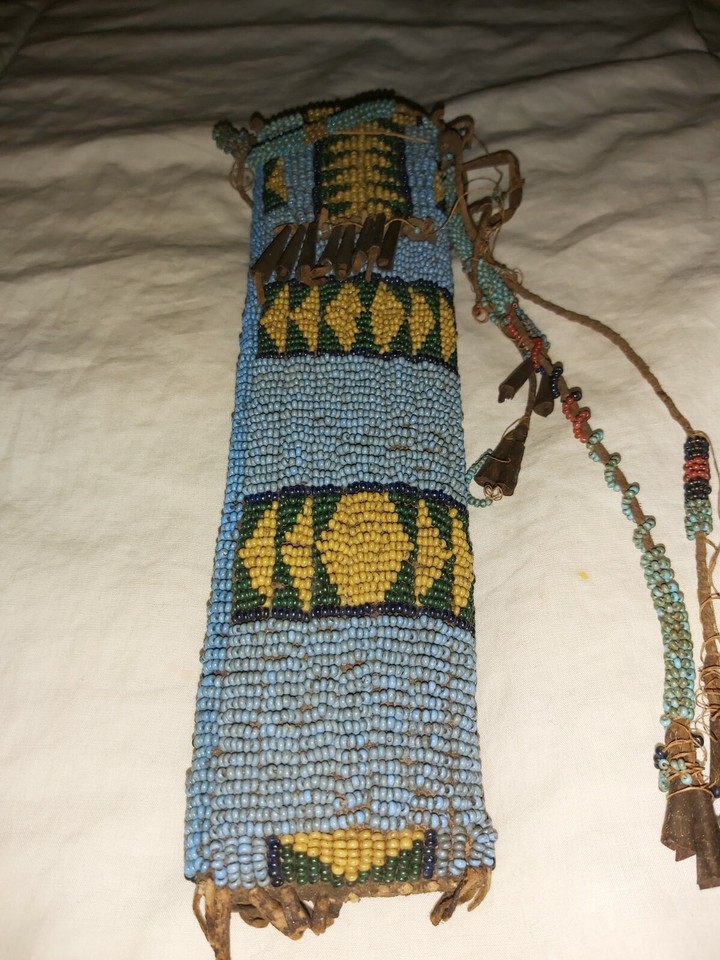 Native American Plains (Sioux) Knife and Beaded Sheath.....circa 1870s ...