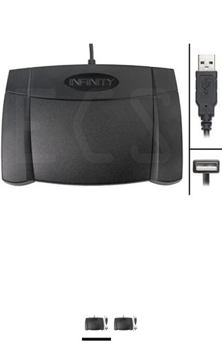 Infinity IN-USB-2 USB Digital Foot Control USB Transcription Foot Pedal ...