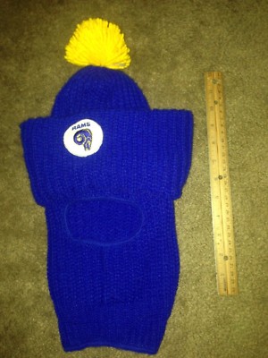 Vintage Los Angeles Rams blue yellow Eski Cap Beanie Eskimo Hat Adult ...