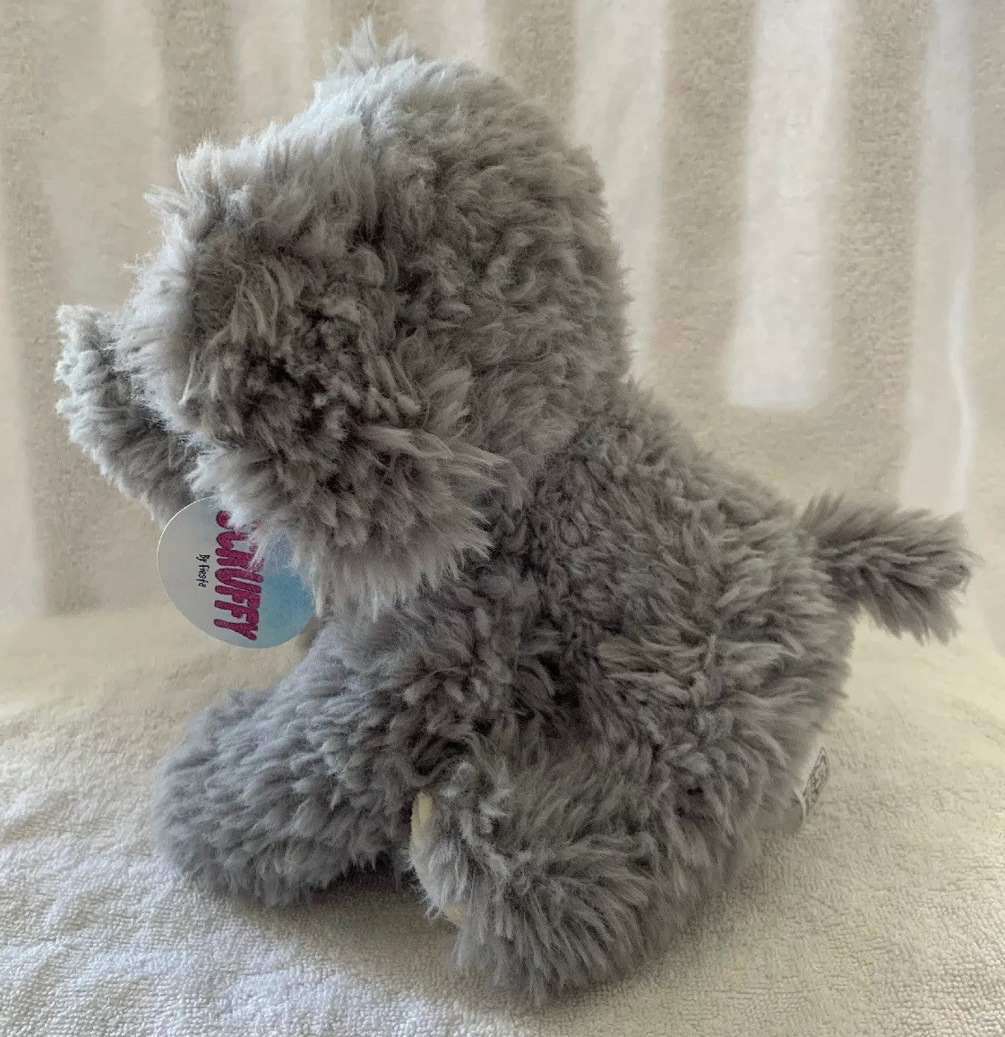 10" Gray Scruffy Elephant Plush Fluffy Stuffed Animal with tags By ...