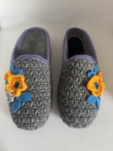 Sundance catalog Poesie Slippers in Gray wool scuffs size 41 / US 9.5 ...