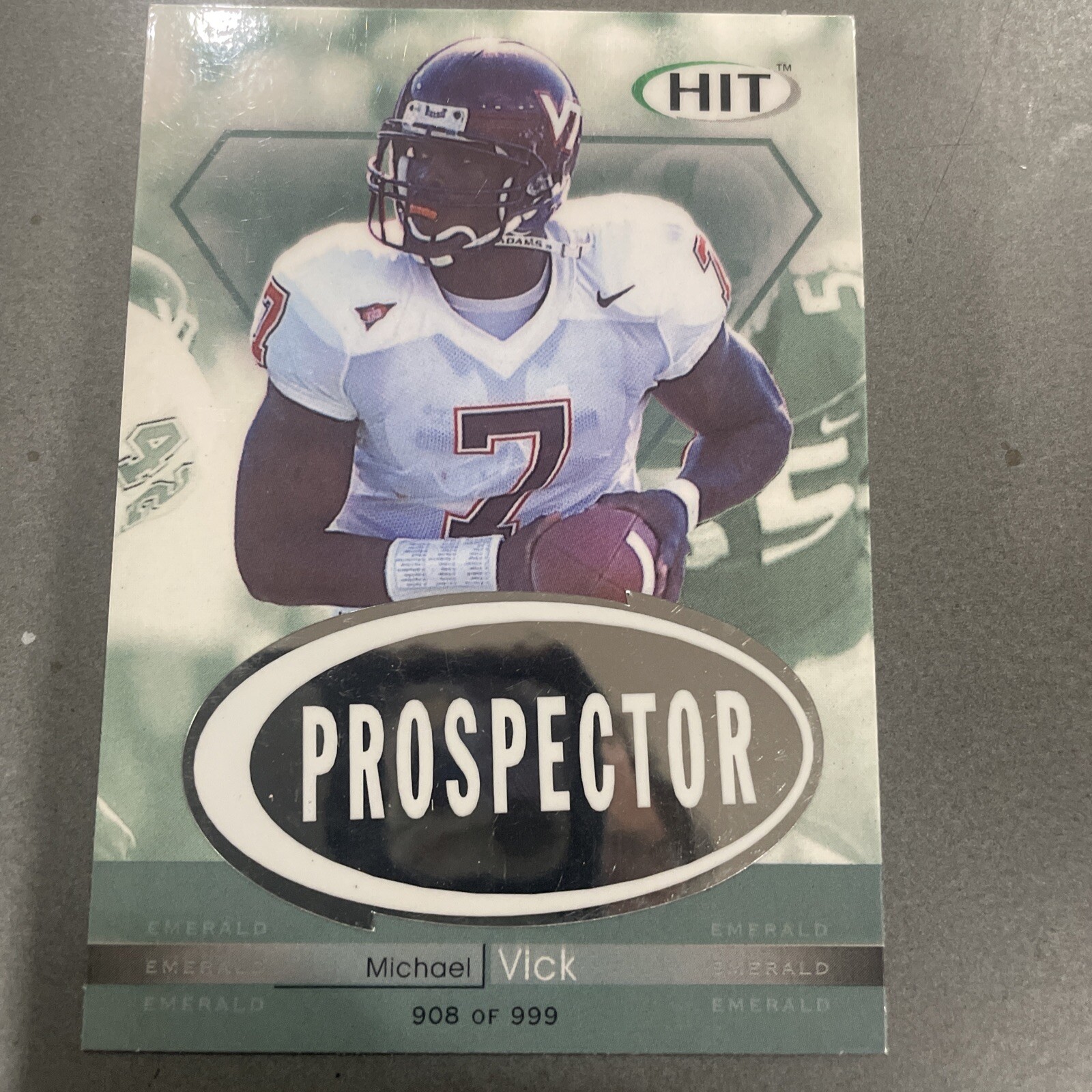 MICHAEL VICK ATLANTA FALCONS 2001 SAGE HIT PROSPECTOR 908/999 ROOKIE ...