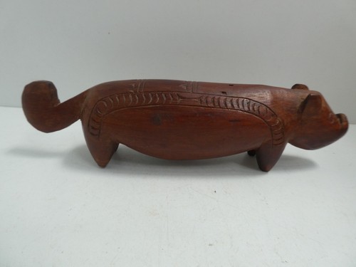CARVED TIMBER TROBRIAND ISLAND PIG WOODEN STATUE IDOL FIGURE PACIFIC ...