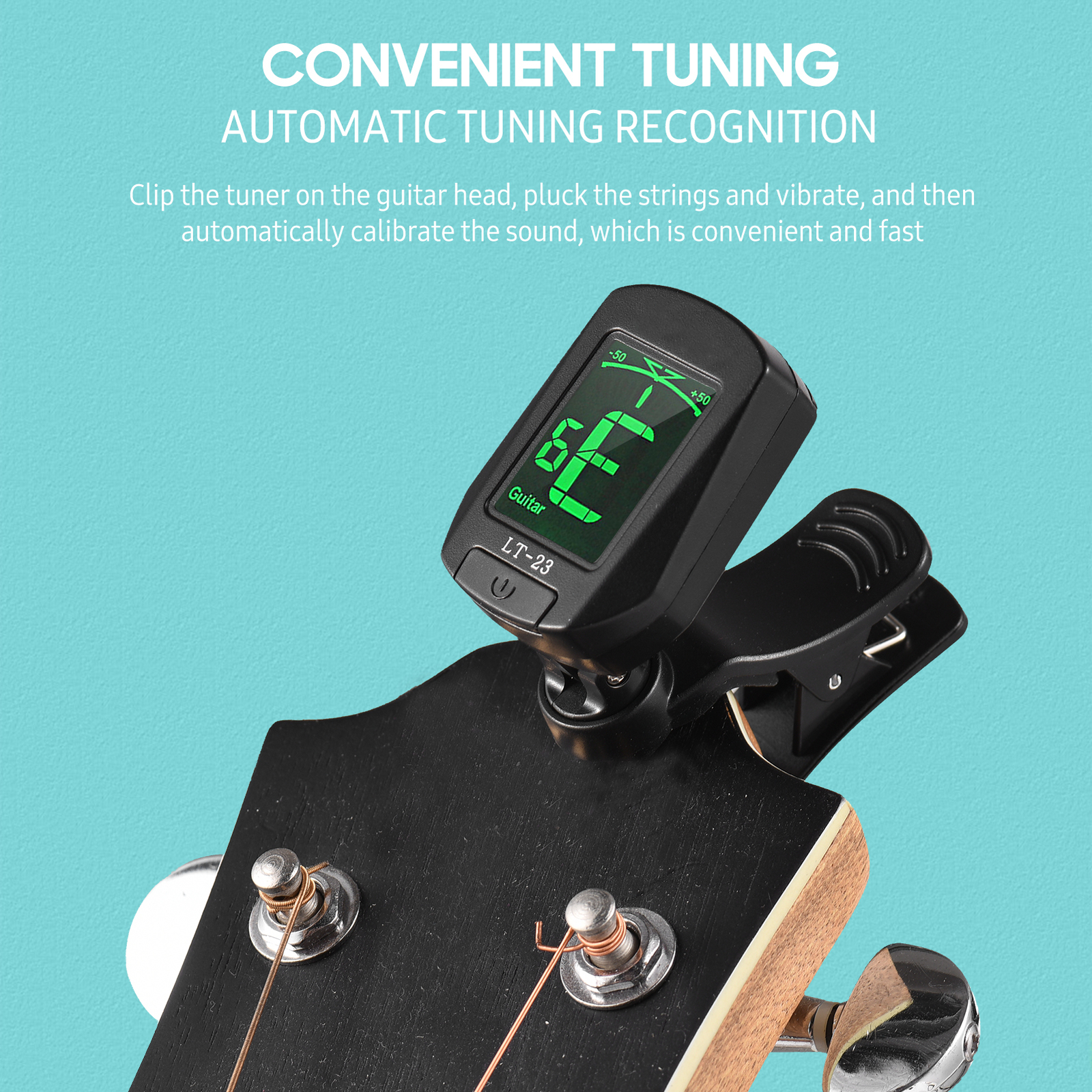 Guitar Tuner Clip-On Tuner Digital Electronic Tuner with LCD Display ...
