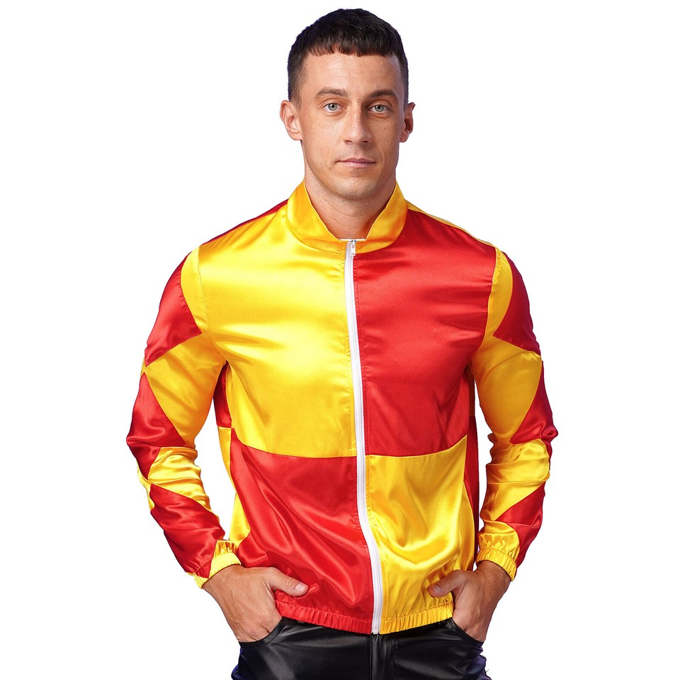 Mens Horse Trainer Colorblock Checkerboard Jacket Coat Horse Racer ...