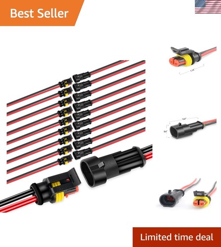 2Pin Wire 16AWG Nylon 10 Pack Waterproof Quick Connect Car Truck Boat ...