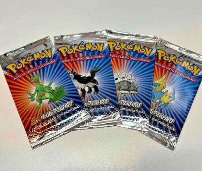 Sealed 4x Ex Ruby & Sapphire Booster Packs Art Set Pokemon Cards ...