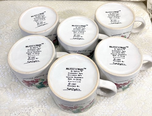 VTG Set 6 Majesticware By Sakura Coffee Tea Mugs Cups 8 Oz By Sue ...