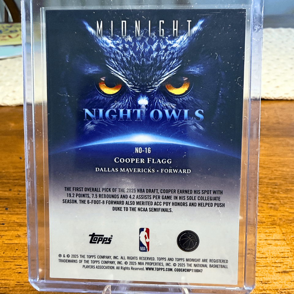 Cooper Flagg Rookie Night Owls /5 | 2025-26 Topps Midnight | Mavericks ...