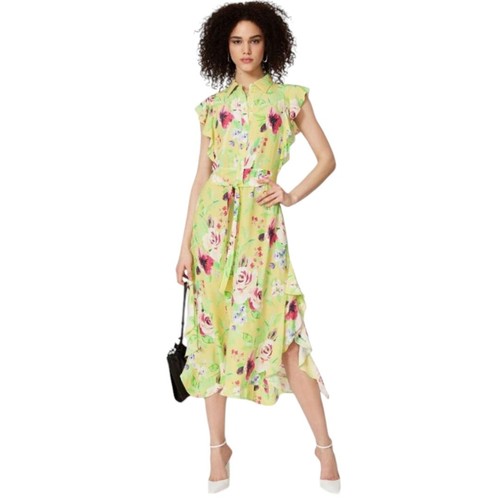 Marissa Webb Women's Spring Dress Size 4 Yellow Floral Sleeveless Boho ...