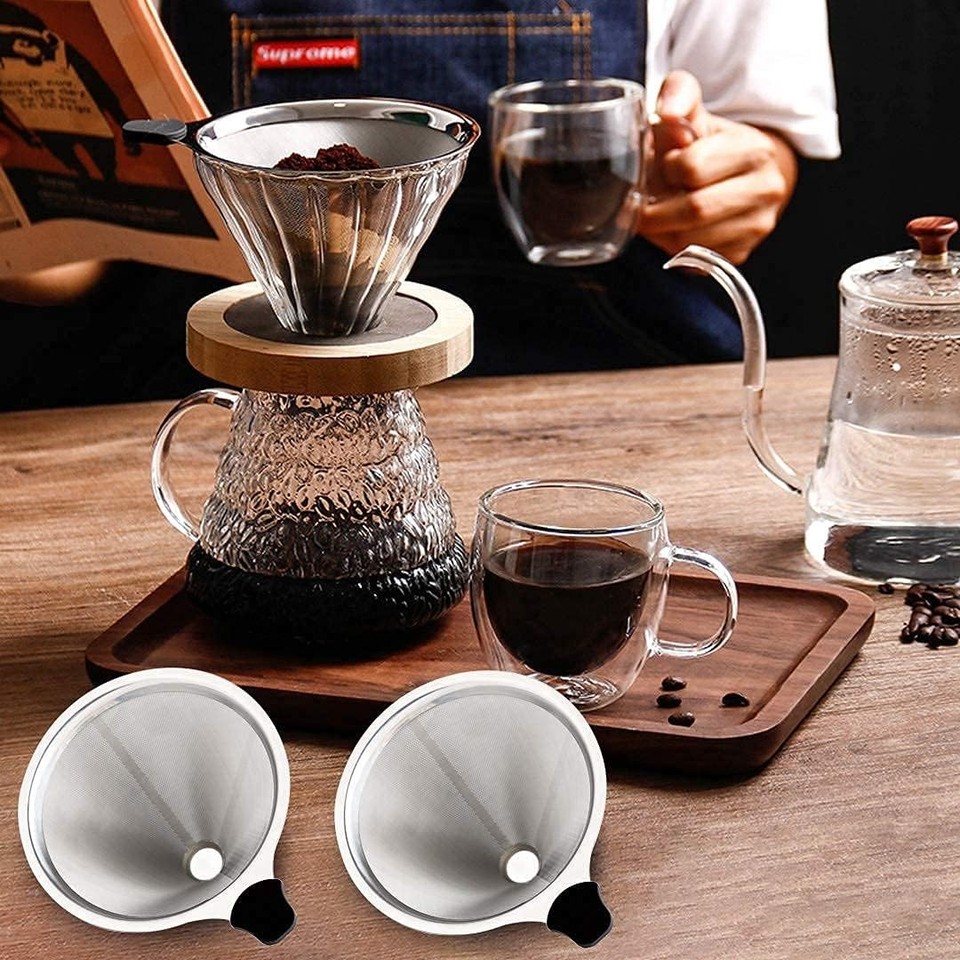 MEICHU Coffee Filter for Chemex Stainless Steel 2PCS Pour Over Metal ...