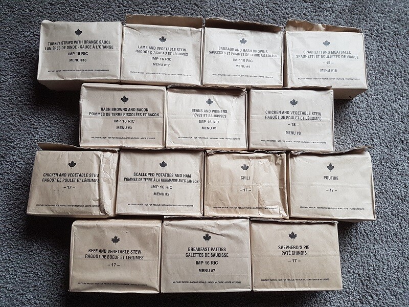 MRE EPA KANADA CANADIAN IMP ARMY FOOD ARMEE ESSEN RIC FIELD RATION ...