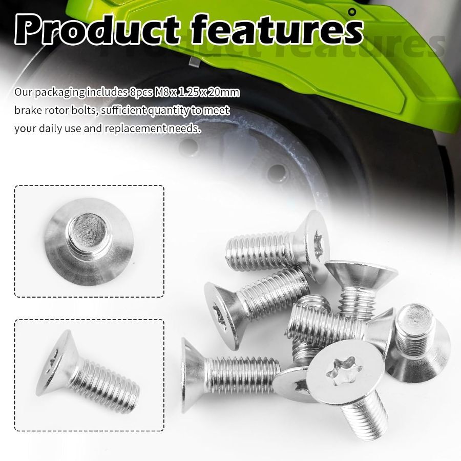 8PCS Brake Rotor Screws, Brake Rotors Front and Rear Set Screws for ...