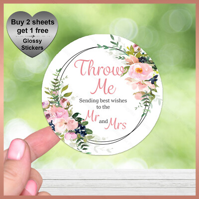 Personalised Confetti Throw Me Wedding Stickers - Glossy Favour Labels ...