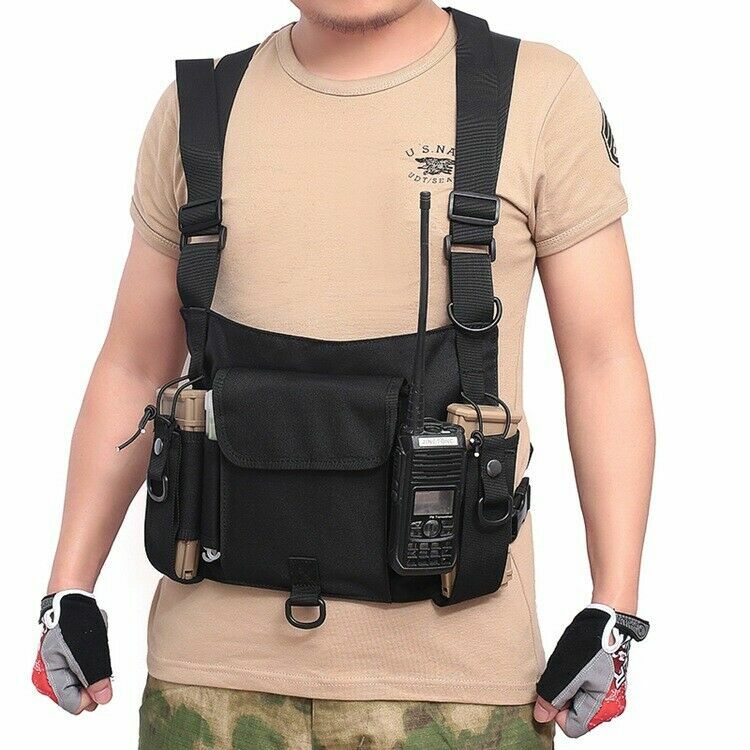 Tactical Radios Pocket Radio Chest Rig Bag Harness Front Pack Pouch ...