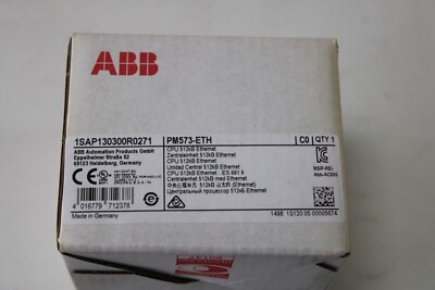ABB 1SAP130300R0271 PM573-ETH CPU 512kB Ethernet sealed package | eBay