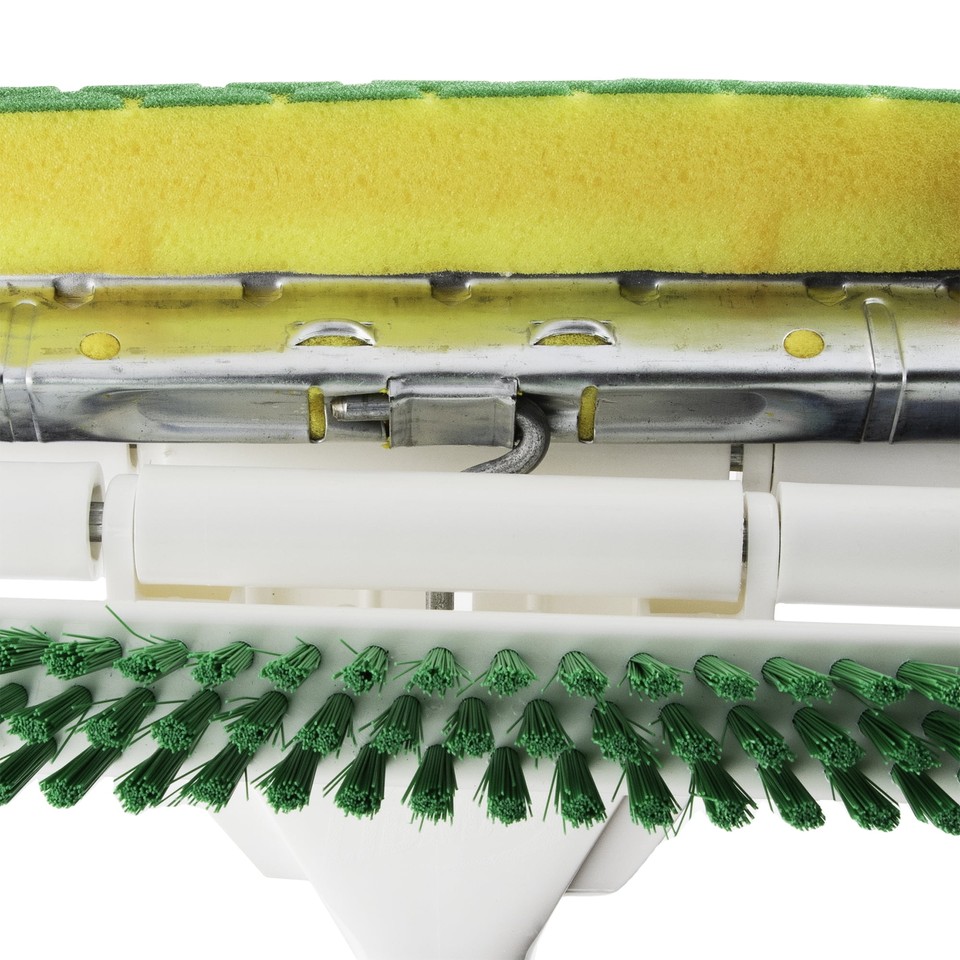 Nitty Gritty Roller Sponge Mop with Scrub Brush Green Steel Handle | eBay