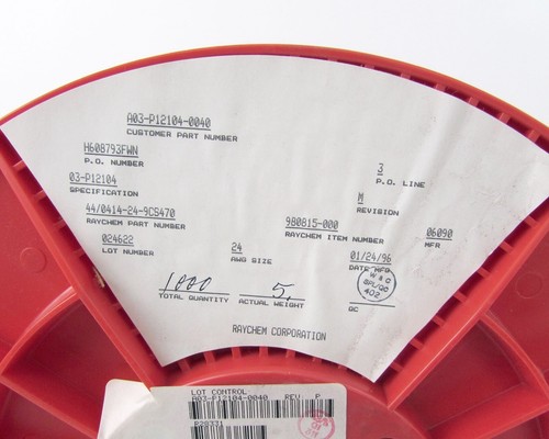 1000 Ft Spool Raychem 44/0414-24-9CS470 Wire Silver Coated High ...