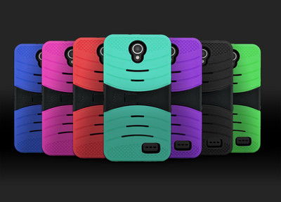 For Boost Mobile ZTE Prestige 2 / N9136 Armor Rugged Stand Hybrid Cover ...