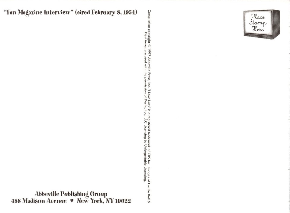 I Love Lucy "Fan Magazine Interview" Post Card | eBay