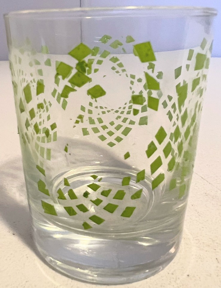 IKEA GLASS Low Ball Rocks Green Star Dots Made in Poland 3.75 "Tall 3 ...