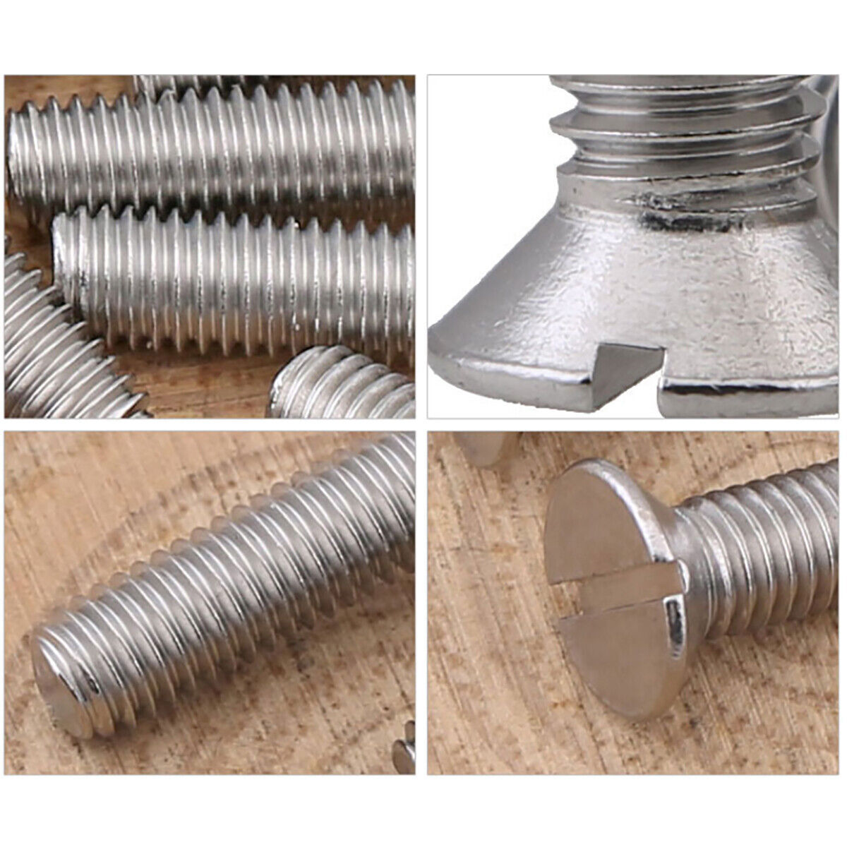 M3 M4 M5 Slotted Flat Head Machine Screws Slot Csk Bolt - A2 304 ...