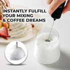 Powerful Mini Froth Milk Frother Wand - Electric Hand Mixer - Portable ...
