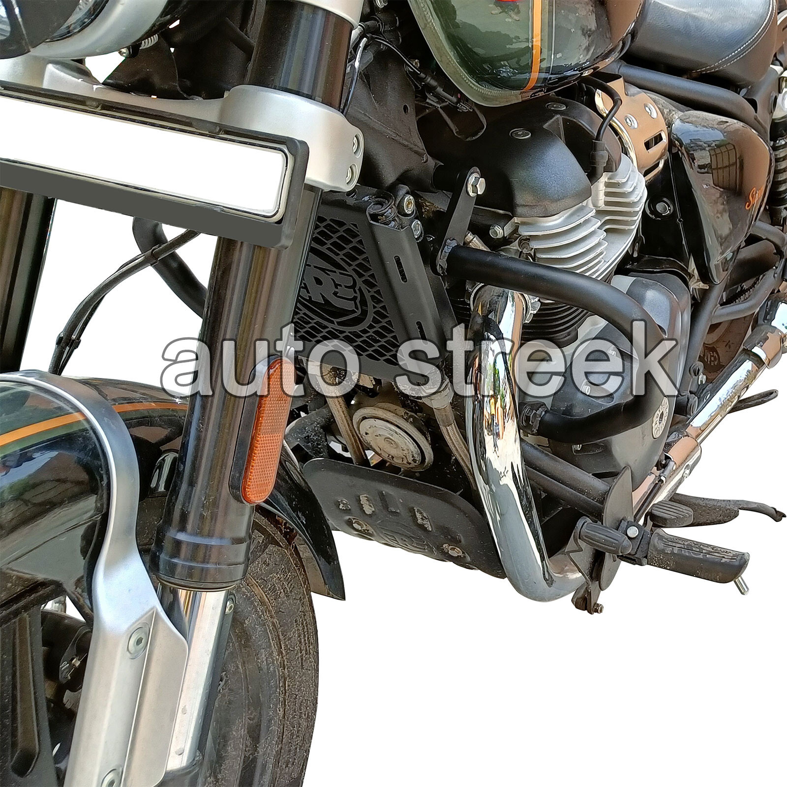 Fit For Royal Enfield SUPER METEOR 650 "Black Compact Engine Guard" | eBay