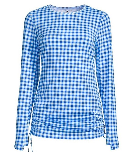 Lands End X Draper James Rash Guard Swim Tunic Top Sz M Blue White ...