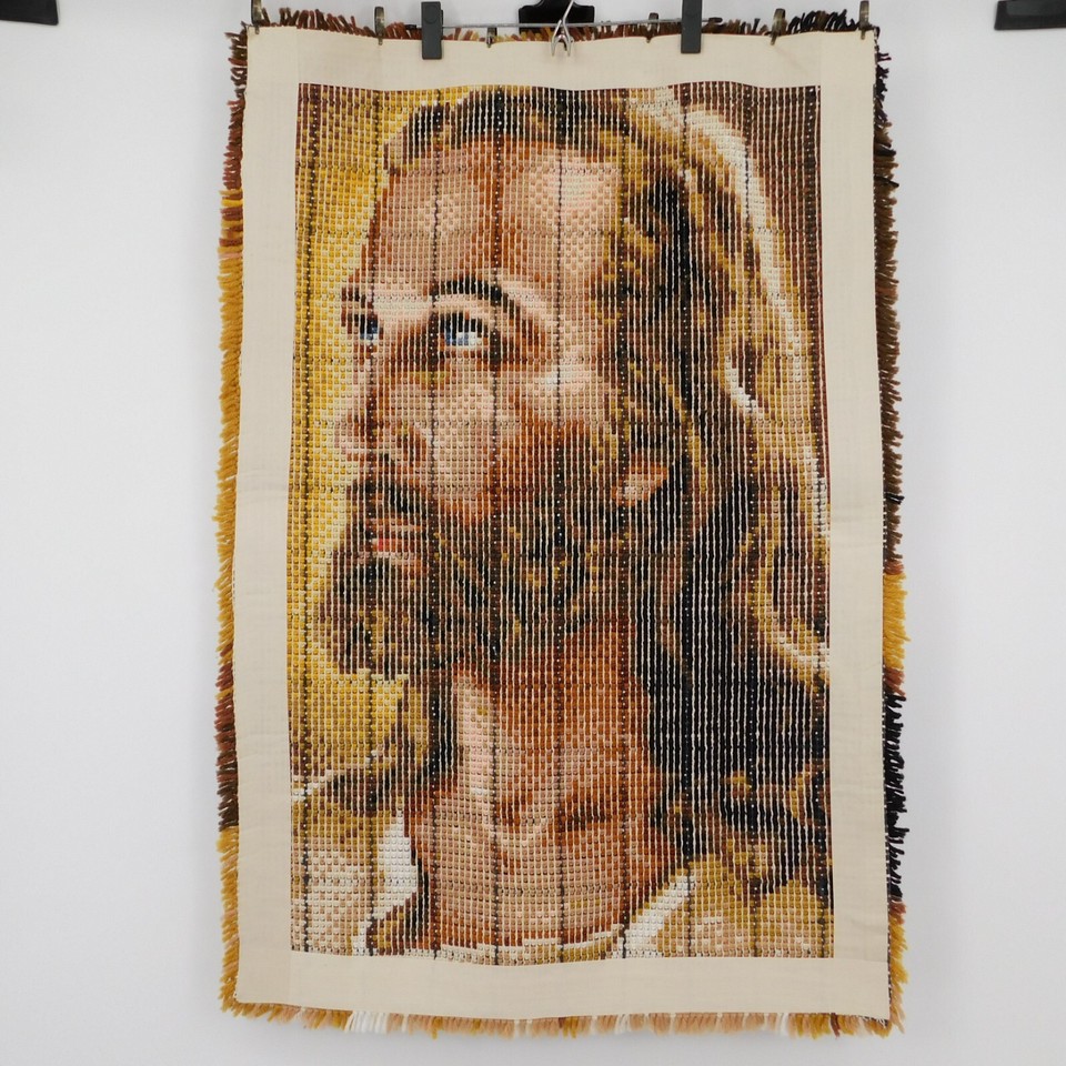 Jesus Completed Latch Hook Rug Wall Hanging Craftways 40x27" Religious ...