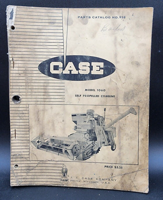 JI Case IH Model 1060 Self Propelled Combine Parts Catalog Manual No ...