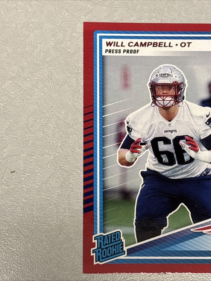 Will Campbell (RC) 2025 Donruss Press Proof Red #345 New England ...