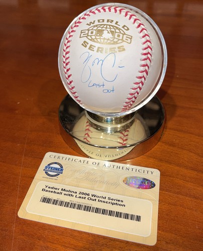 Yadier Molina Signed OML 2006 World Series Baseball Autographed MLB ...