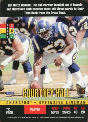 1995 Donruss Red Zone COURTNEY HALL CHARGERS | eBay